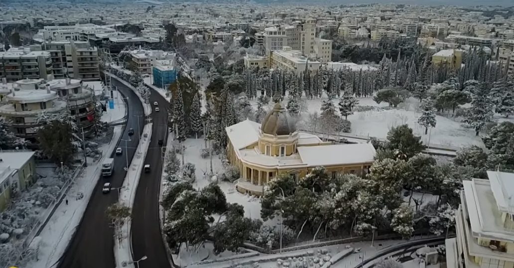 FNews Μαγικές εικόνες με Drone απο την χιονισμένη Κηφισιά